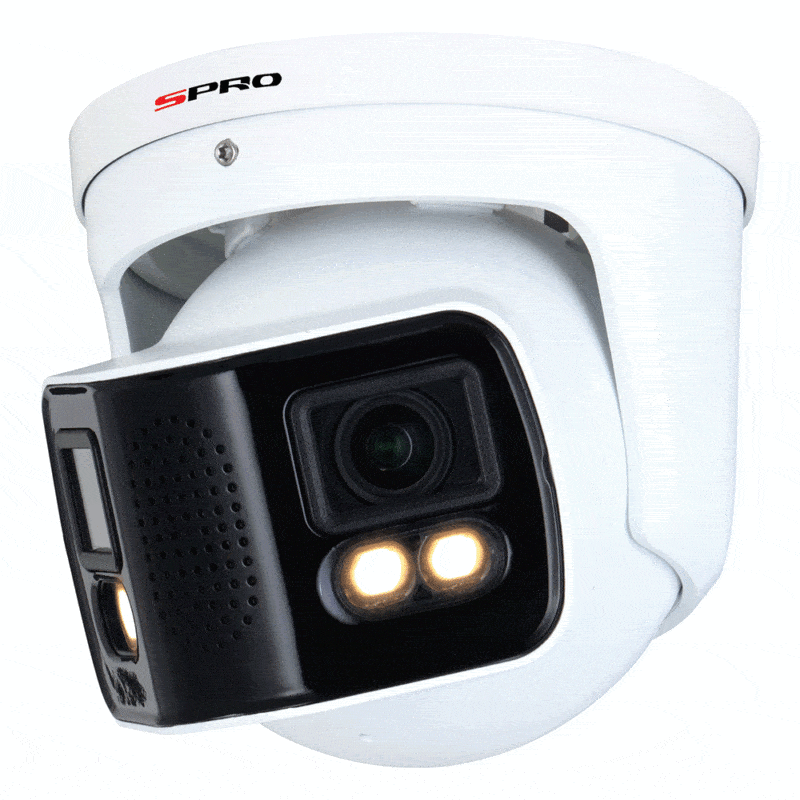 SPRO 8MP 180° Dual Lens Splicing Panoramic Colour Night Turret Network ...